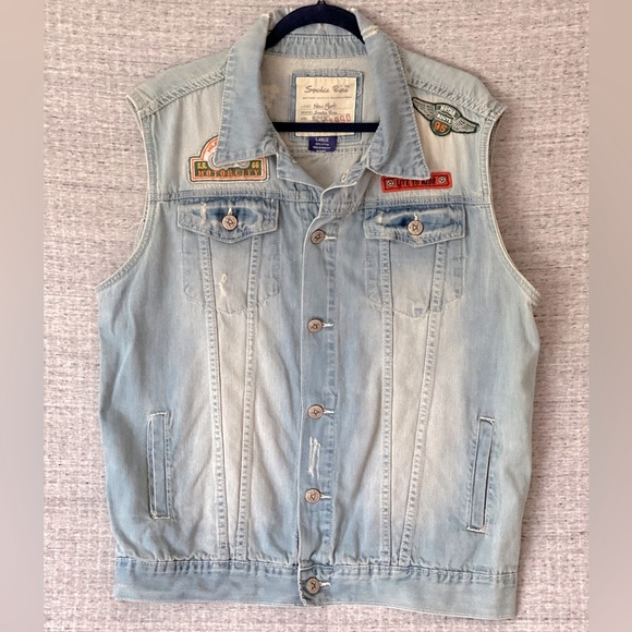 smoke rise ny | Jackets & Coats | Nwot Smoke Rise Mens Denim Vest Large ...